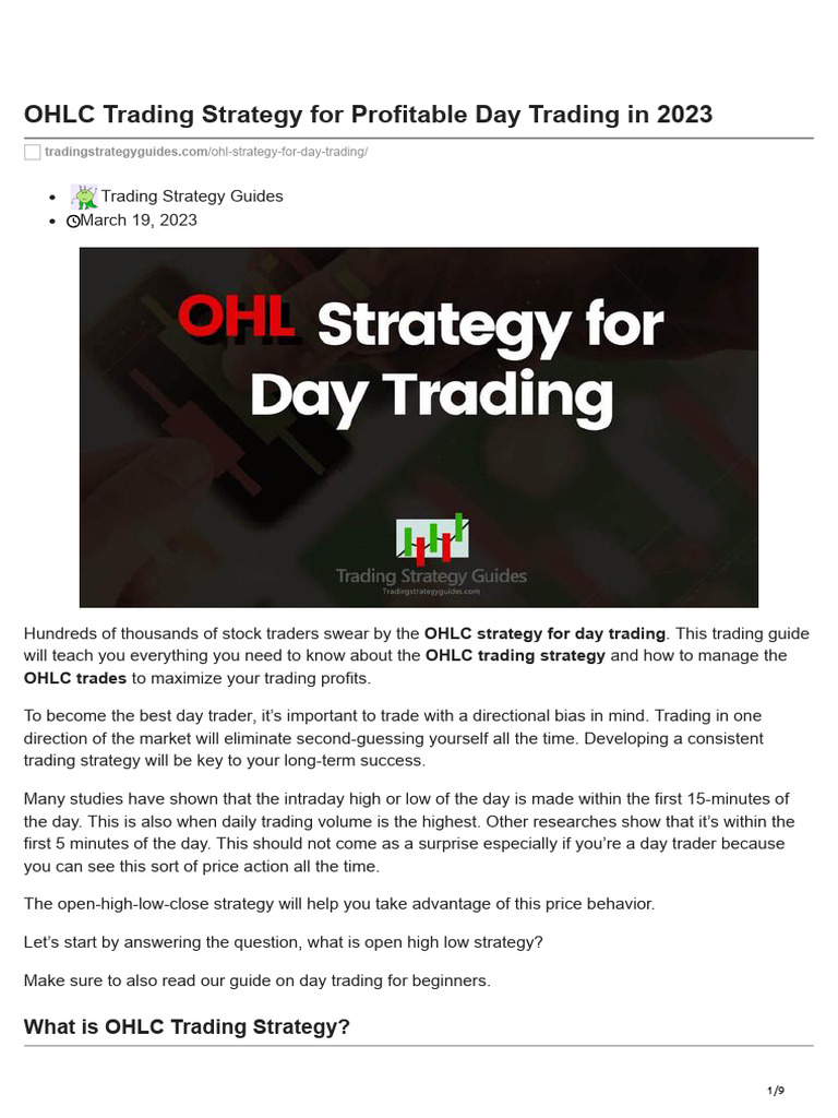 OHLC Day Trading Strategy Guide | PDF | Day Trading | Market Trend