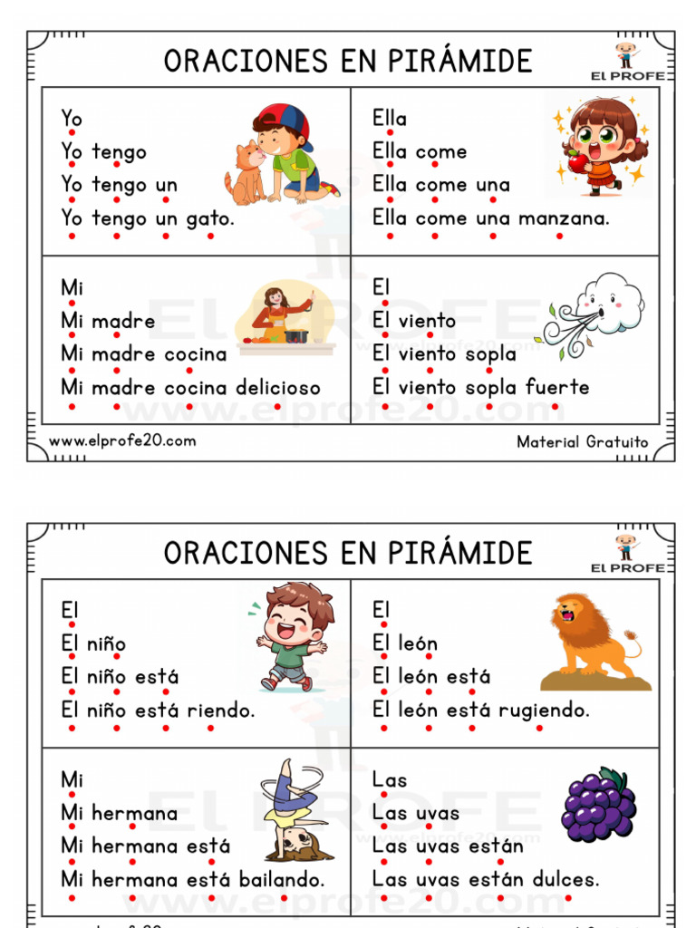 Oraciones en Piraì Mide para Fluidez Lectora | PDF
