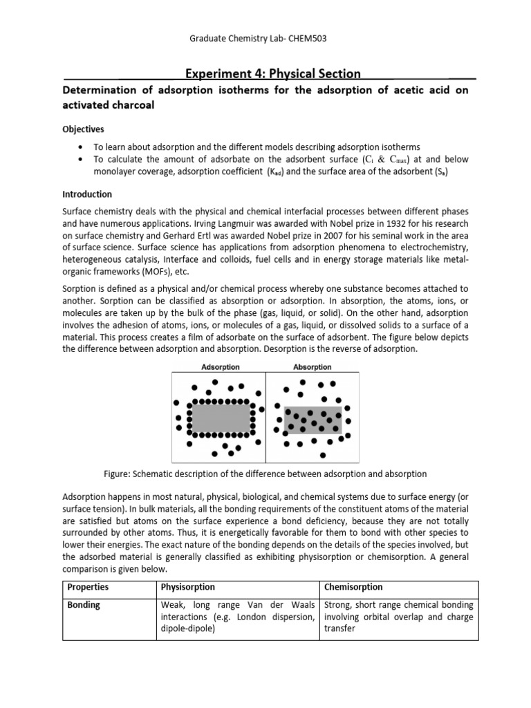 Exp-4-Determination of Adsorption Isotherms of Acetic Acid On Charcoal ...