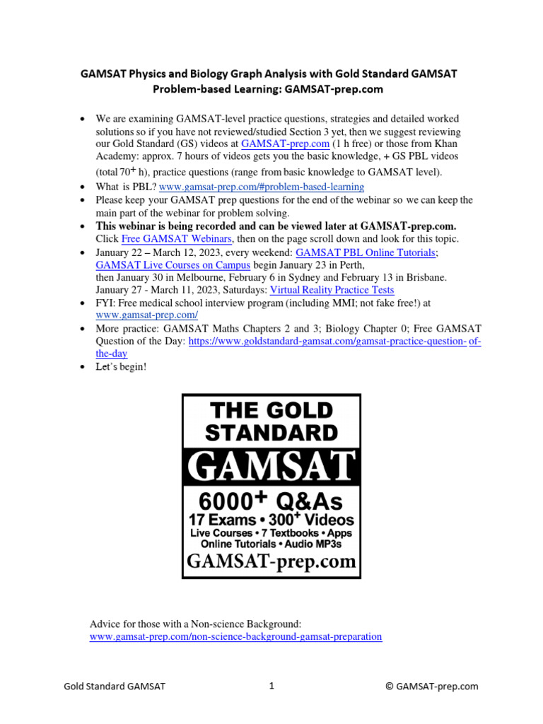 (Free Download) Physics and Biology GAMSAT Graph Analysis - Jan2023 ...