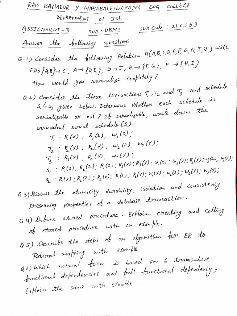 DBMS 3 Assignment | PDF