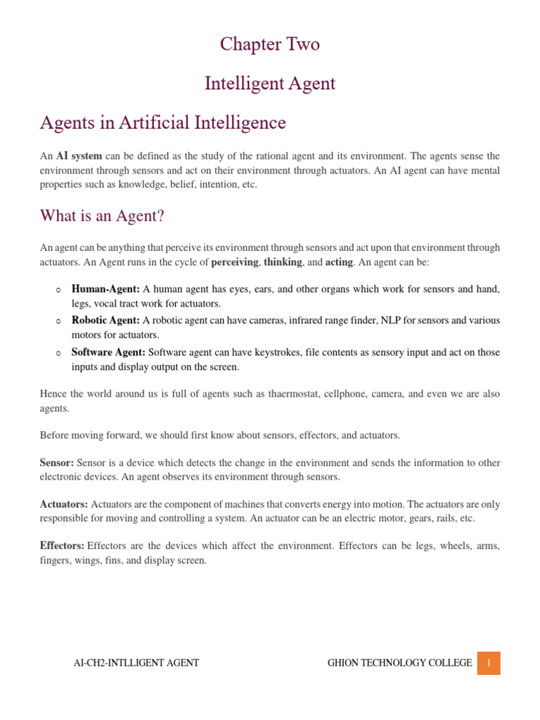 Chapter Two-Word | PDF | Artificial Intelligence | Intelligence (AI) & Semantics