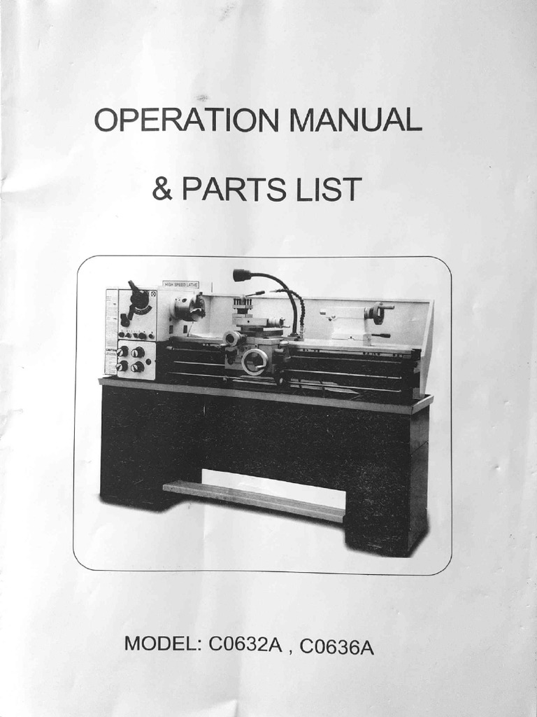 C0632A Lathe Operation Manual | PDF