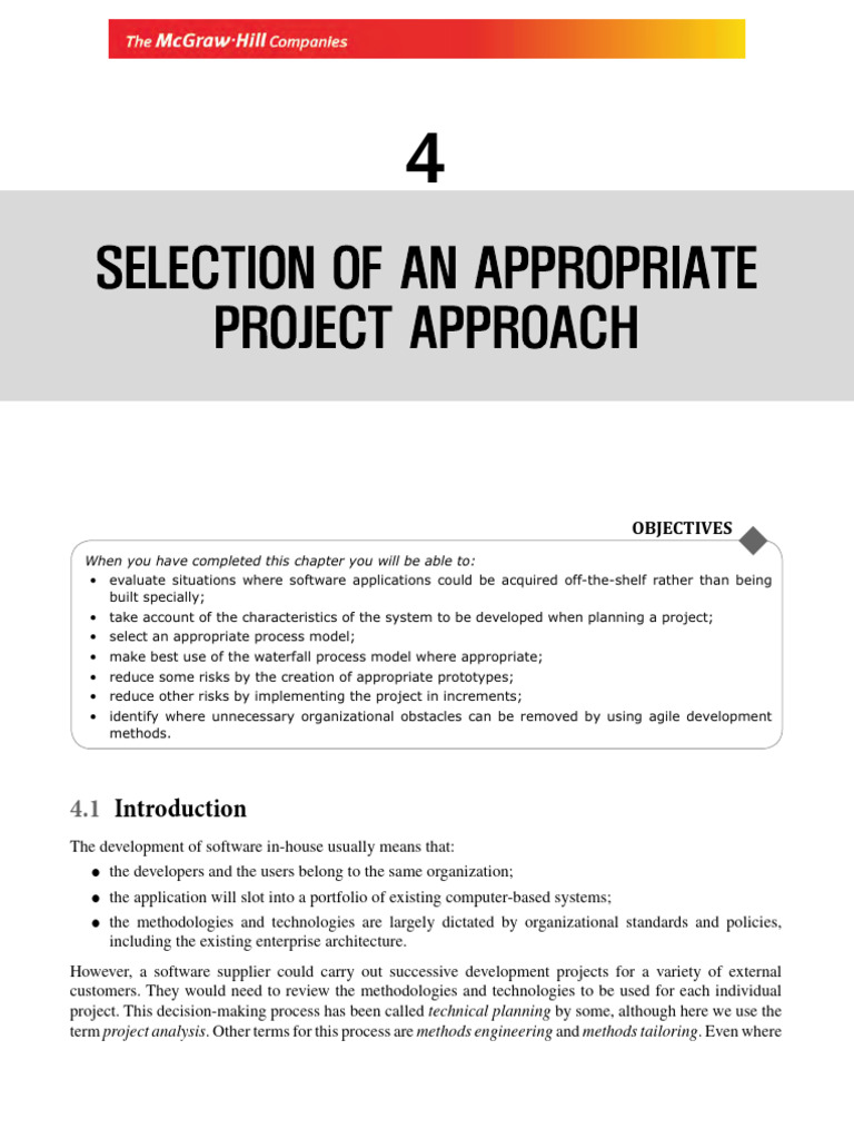 4 - Selection of An Apppropriate Project Approach | PDF