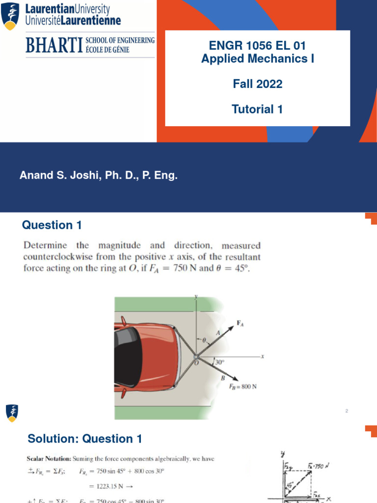 Tutorial 1-Solution-F22 | PDF