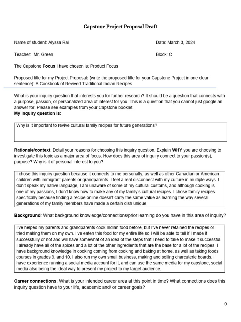 Edited - Capstone Project Proposal Draft Stud | Download Free PDF | Recipe | Cookbooks
