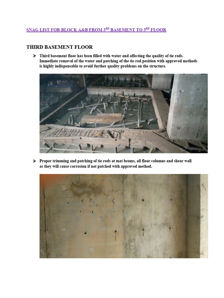 Snag List | PDF | Technology & Engineering