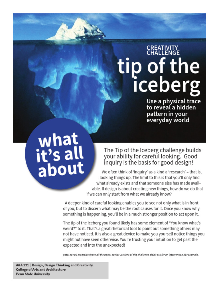 Creativity Challenge - Tip of The Iceberg Followup | PDF | Glove ...