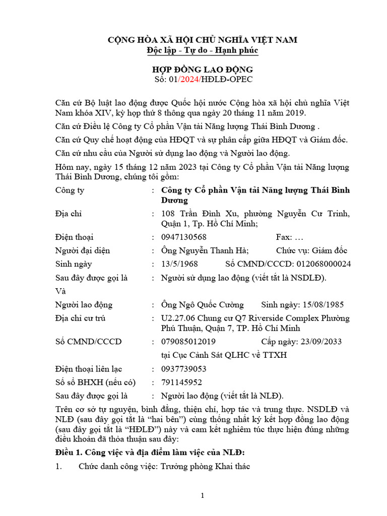 HDLD Mau Ngo Quoc Cuong | PDF