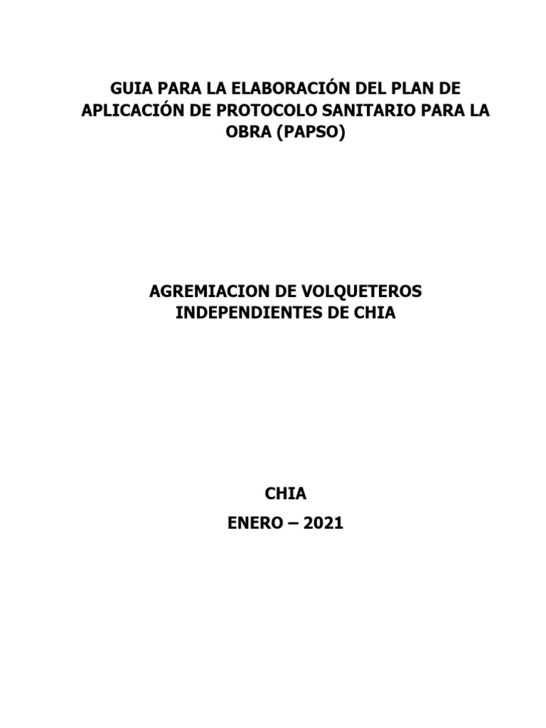 6.plan de Aplicación Del Protocolo Sanitario para La Obra Papso | PDF | Infección | Virus