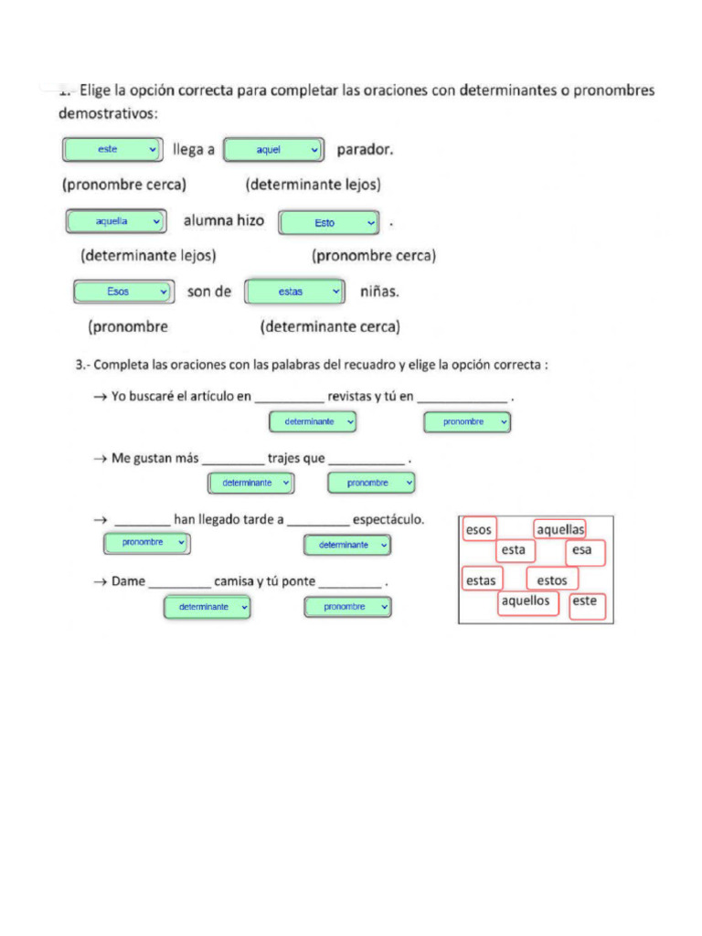 Identificación de Determinantes y Pronombres | PDF