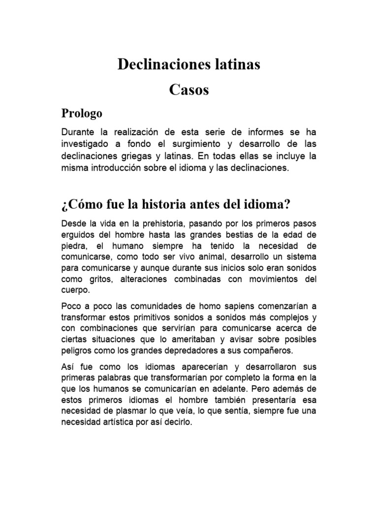 Declinaciones y Casos en Latín | PDF | latín | Género gramatical