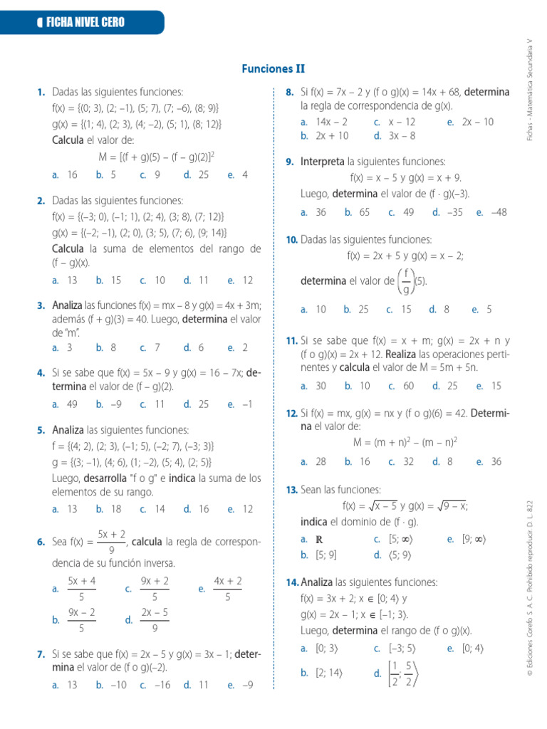 F0 - 201 Funciones II | PDF