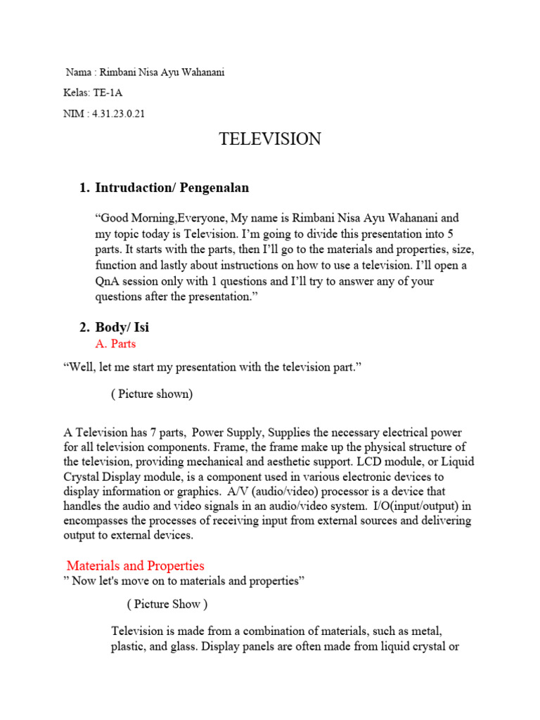 Skrip Presentasi B.ing | PDF