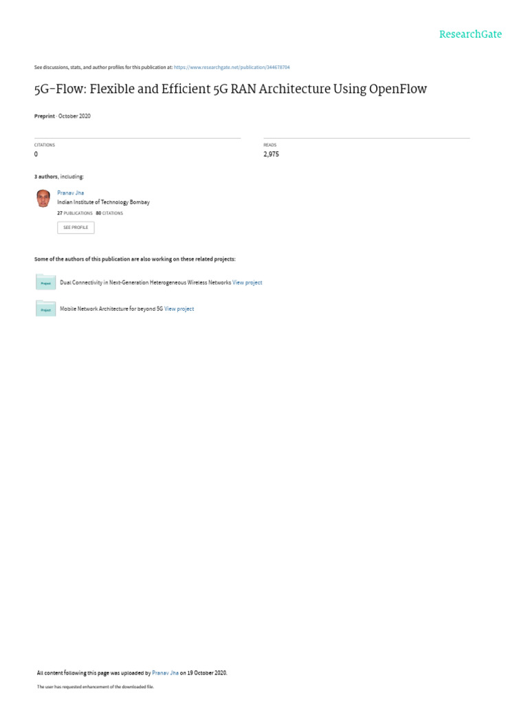 5G-Flow Flexible and Efficient 5G RAN Architecture | PDF | Computer Network | Port (Computer ...