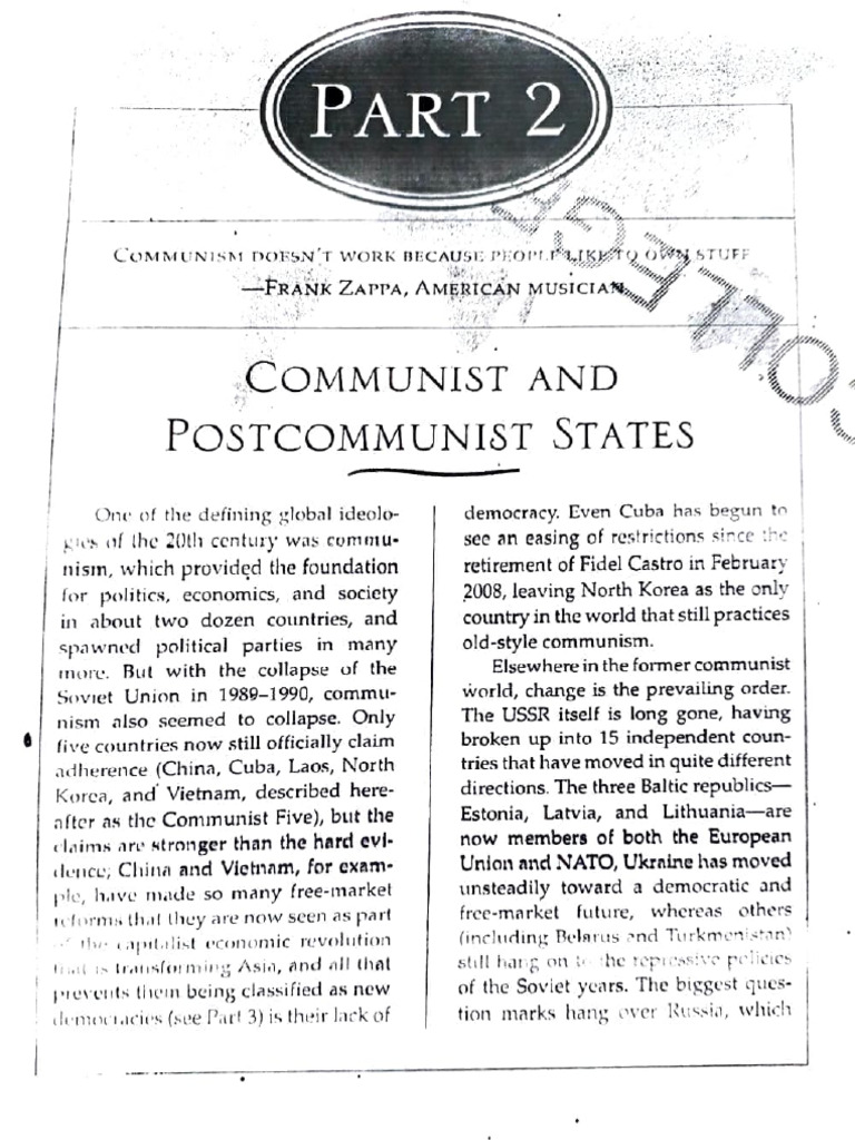 Communist and Post Communist States | PDF