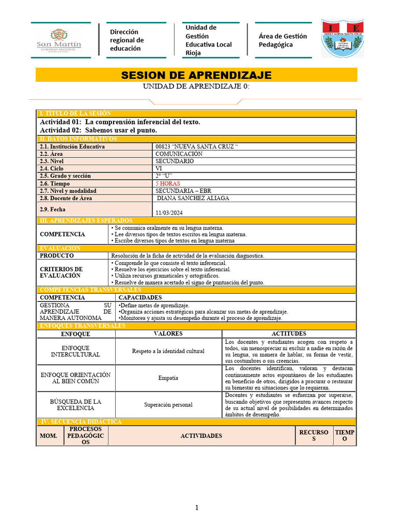 2° Sesion Actv o - Comunicación 2024 | PDF
