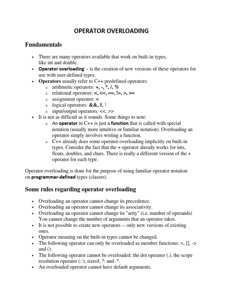 Overloadingoperator | PDF | Information Technology | Computer Programming