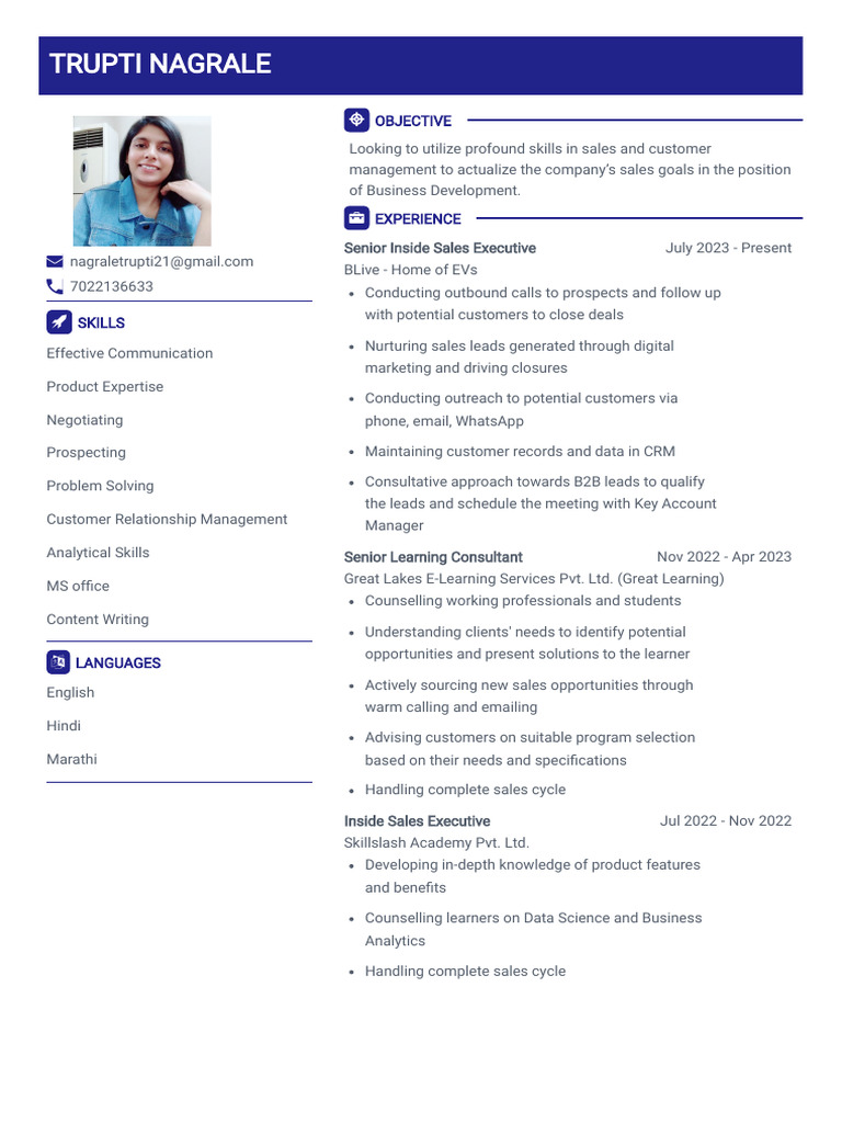 CV - 2023 12 26 012731 | PDF | Sales | Customer Relationship Management