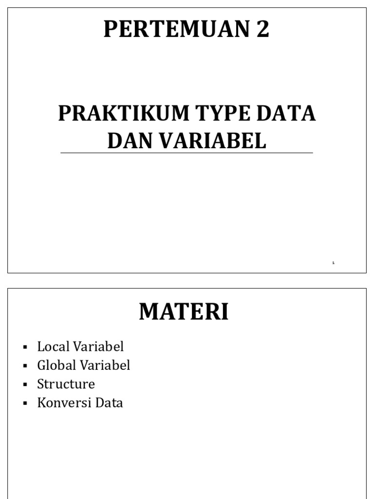 Praktikum Pertemuan 2 - Praktikum Variabel and Data Type | PDF