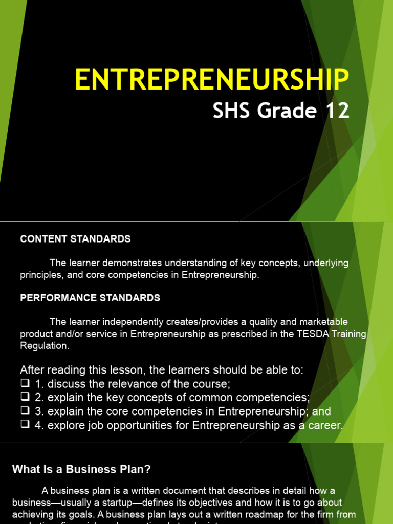 Lesson 1 Introduction To Entrep | Download Free PDF | Entrepreneurship ...