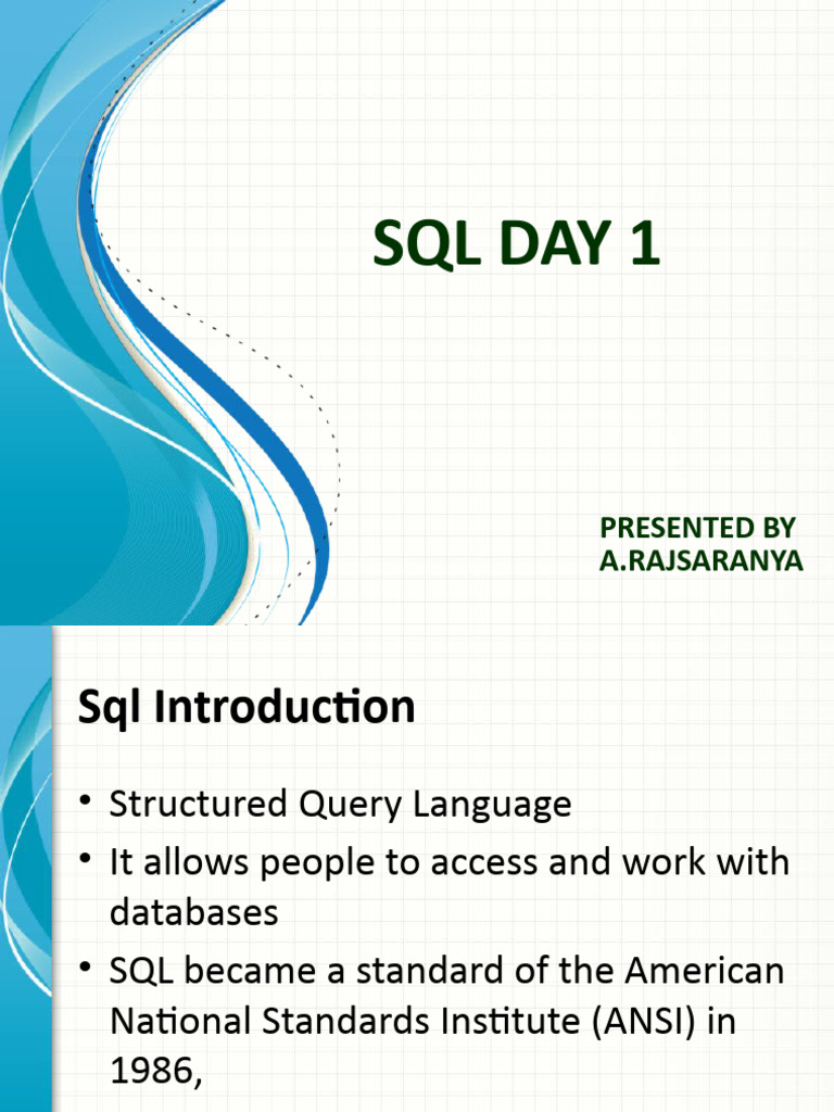 SQL Day1 | PDF