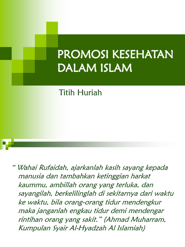 Konsep Islam Dalam Promosi Kesehatan | PDF