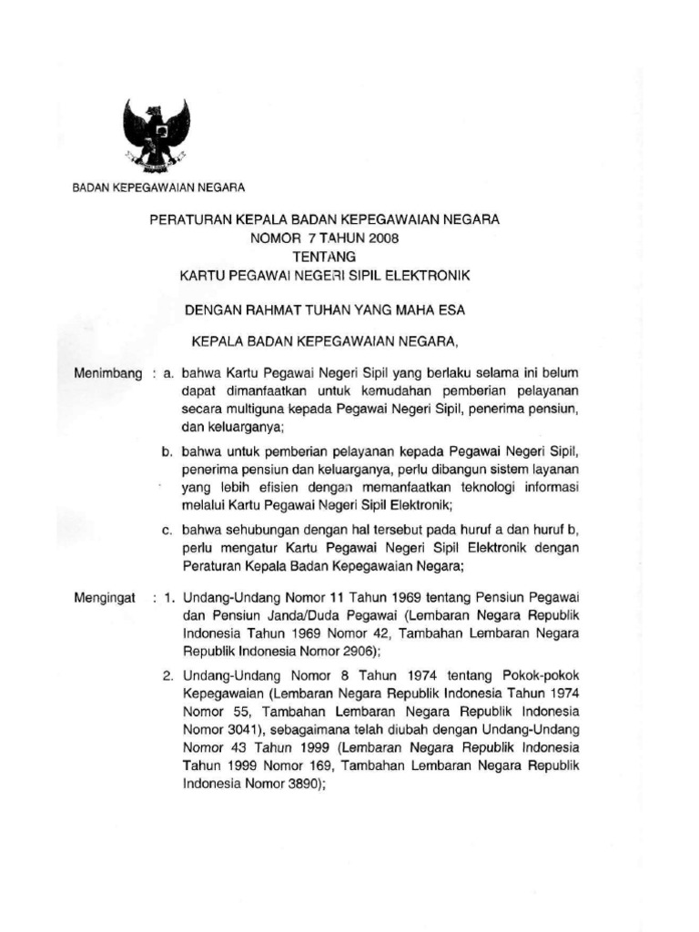 Perka BKN 07 2008 | PDF