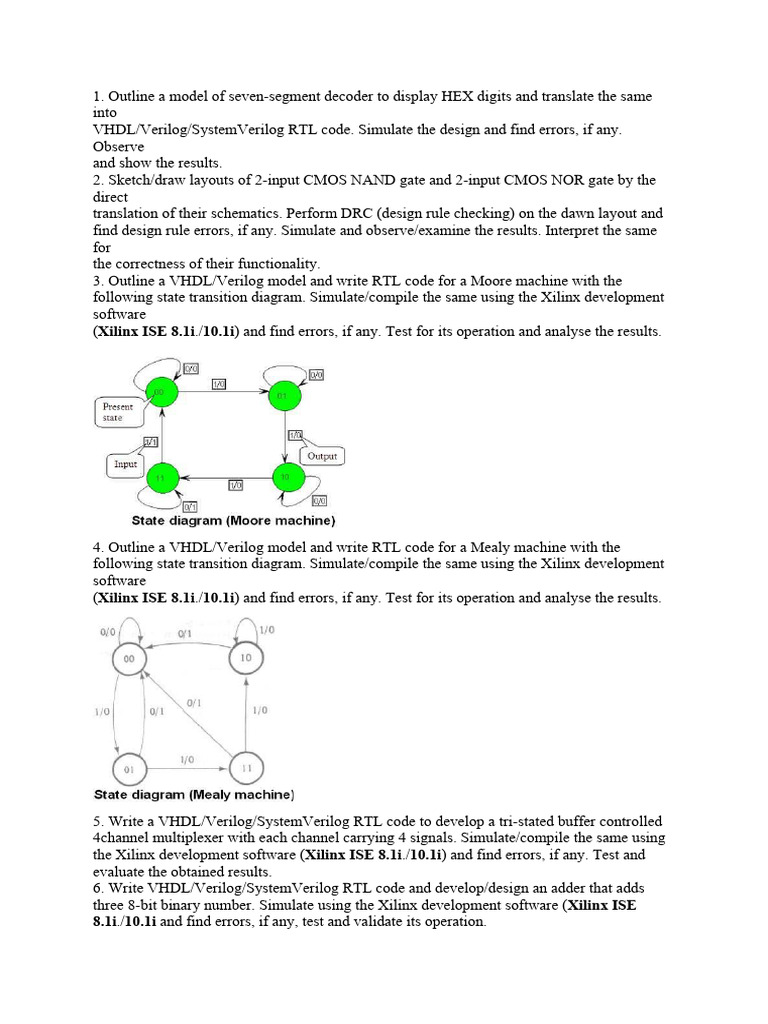 VLSI Lab Experiment List | PDF | Field Programmable Gate Array | Vhdl
