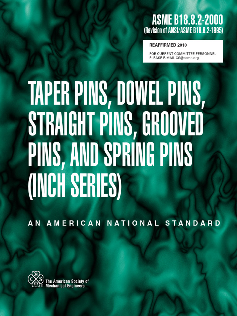 ASME B18.8.2-2000 (2010) | PDF | Screw | Engineering Tolerance