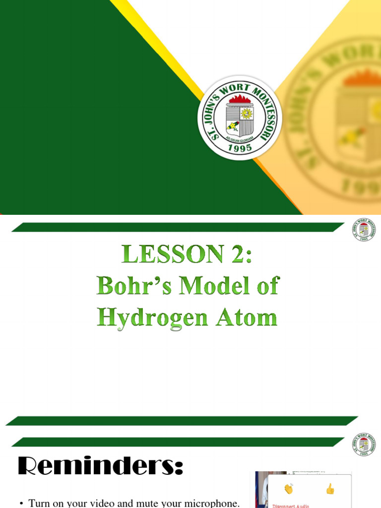 Lesson 5 Bohr Model of Hydrogen | PDF | Emission Spectrum | Atoms