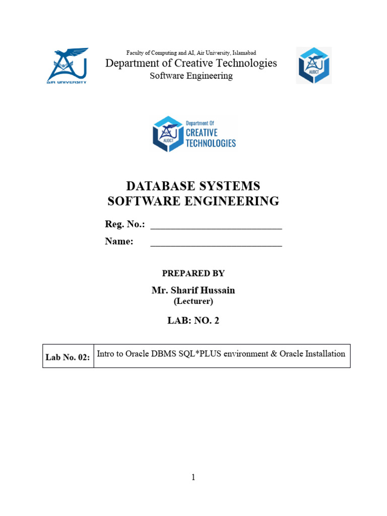 Database Systems Software Engineering: Department of Creative ...