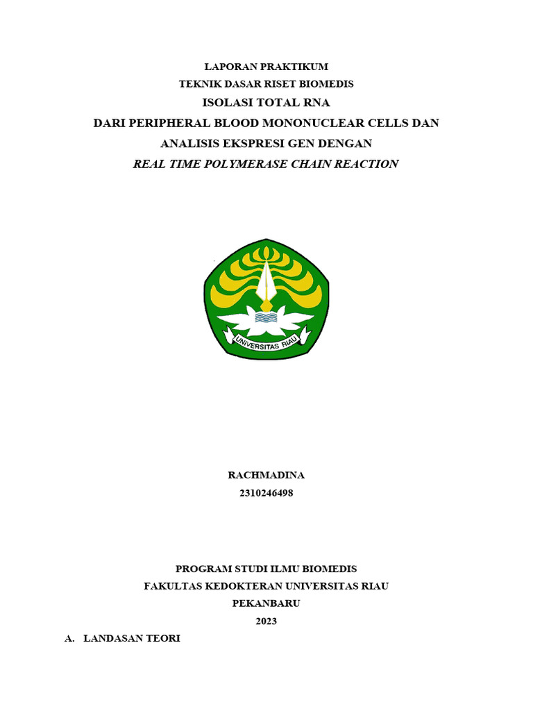 LAPORAN PRAKTIKUM Isolasi RNA DAN RT PCR | PDF