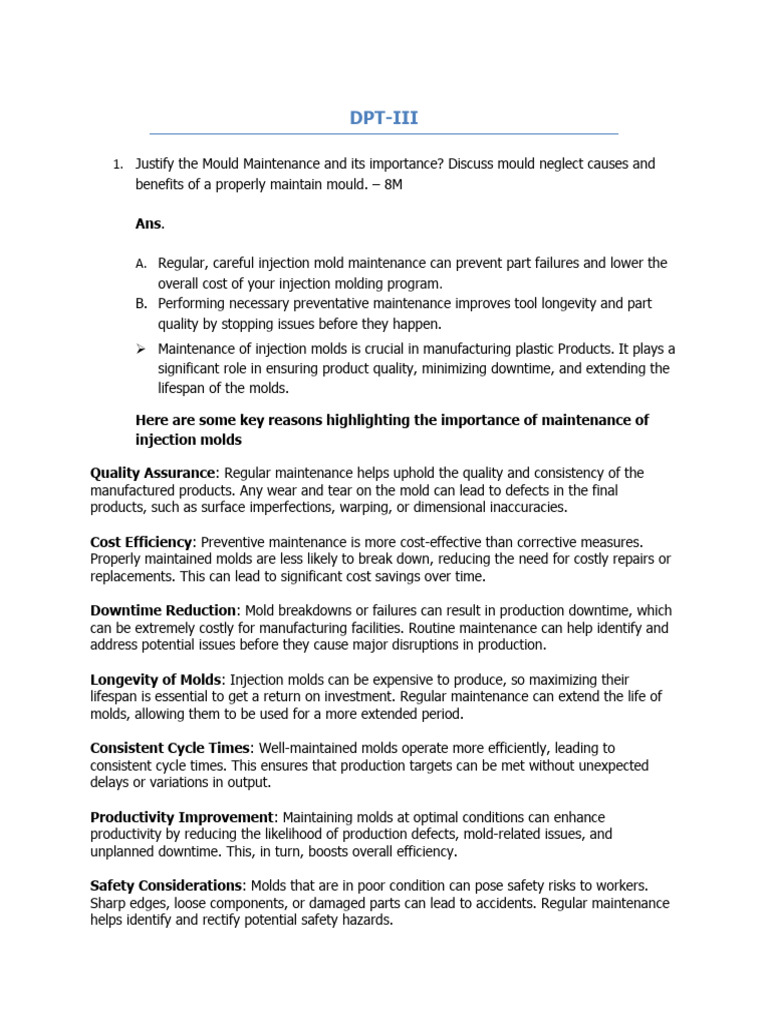 Mould Maintenance | PDF | Safety | Business