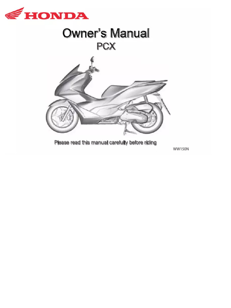 User Manual Honda PCX (2022) (English - 142 Pages) | PDF