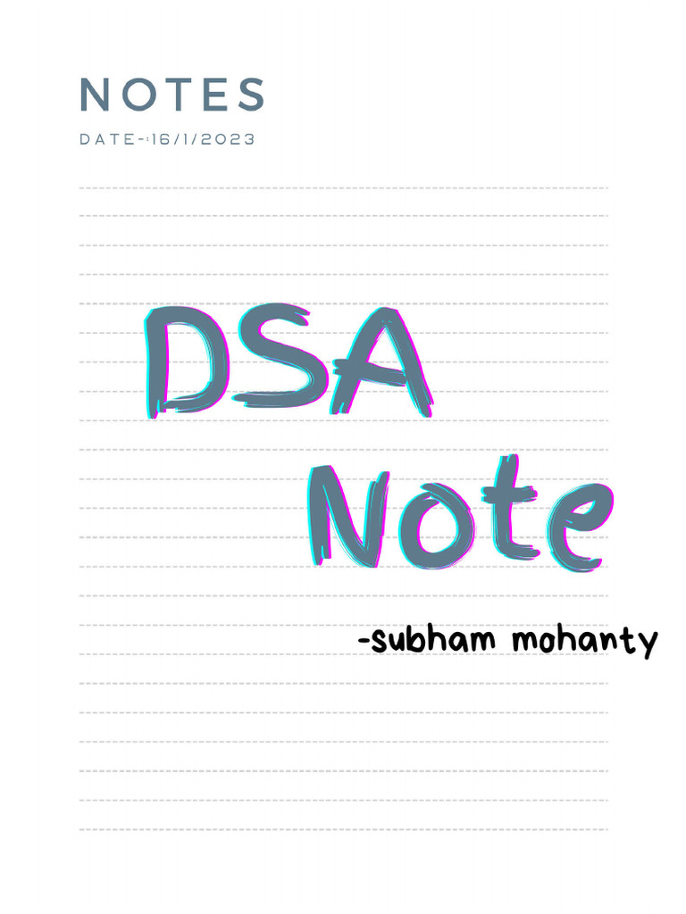DSA Notes | PDF