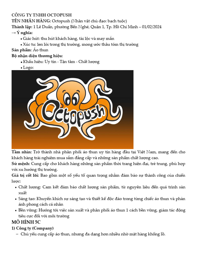 Cty TNHH Octopush | PDF