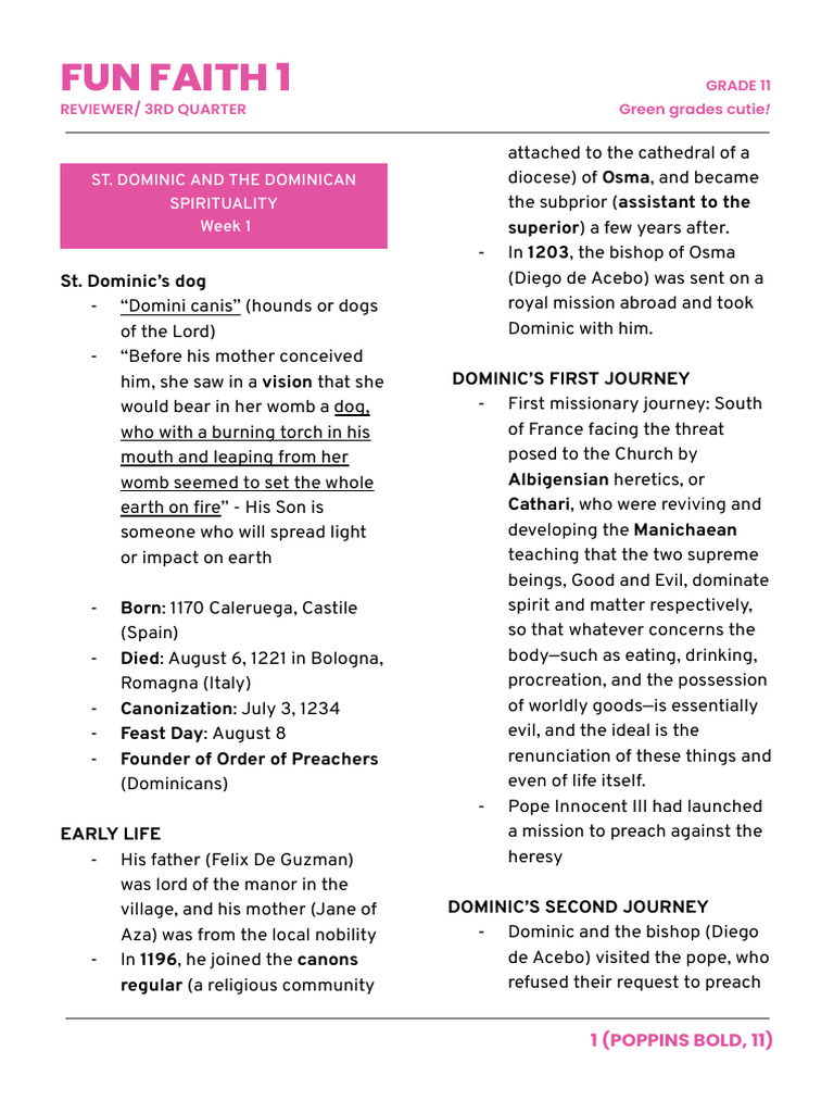Fun Faith 1 | PDF | Dominican Order | Revelation