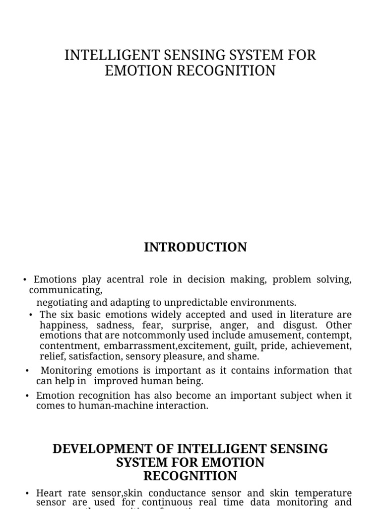 Intelligent Sensing System For Emotion Recognition | Download Free PDF | Cluster Analysis | Sensor