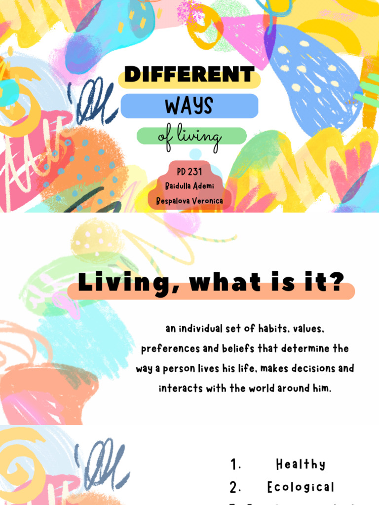 English Presentation "Different Ways of Living" | PDF