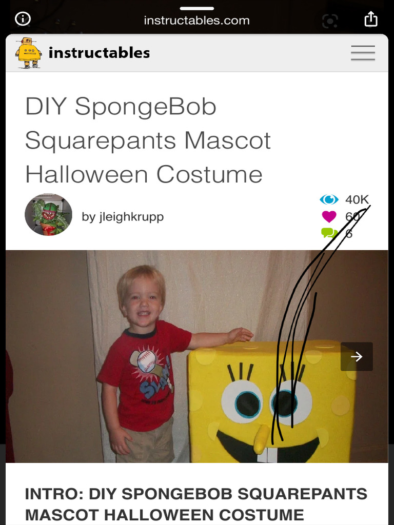 DIY SpongeBob Squarepants Mascot Costume | PDF