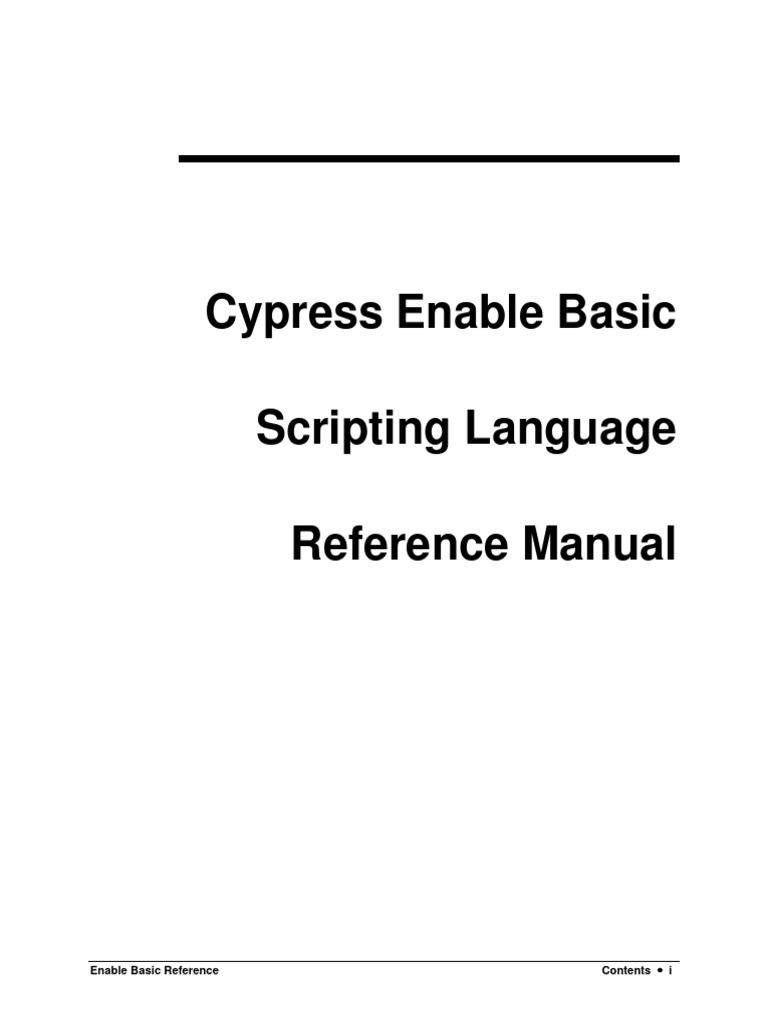 Cypress Enable Basic Rererence Manual | Download Free PDF | Control Flow | Data Type