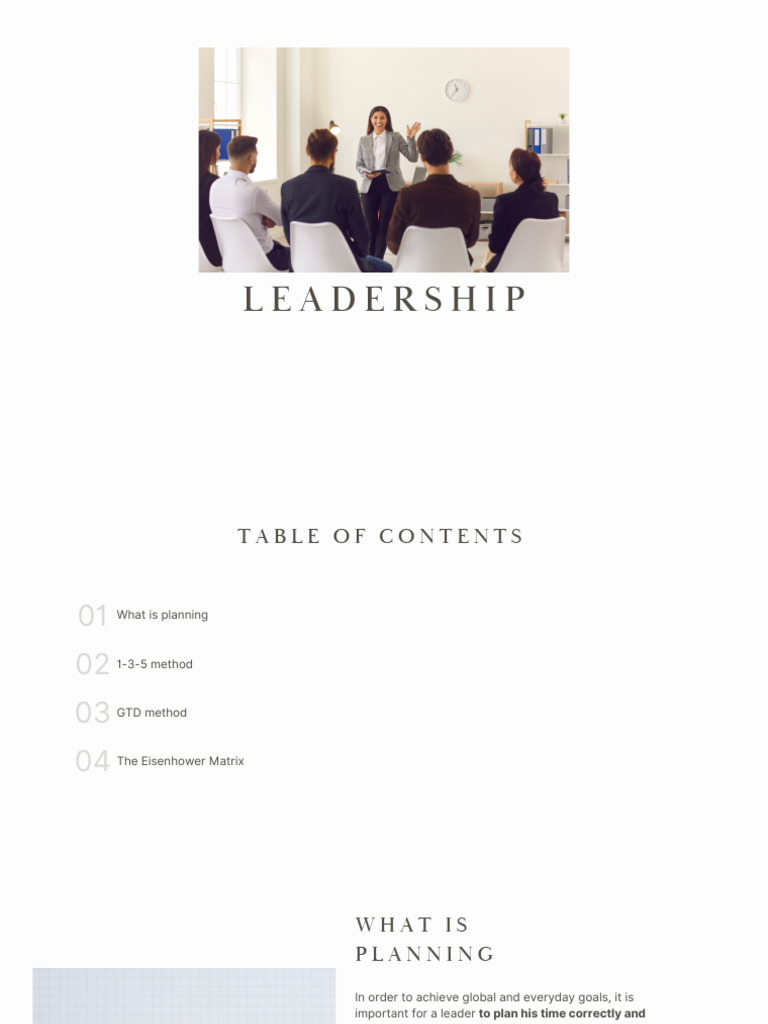 Effective Leadership Planning Methods | PDF | Time Management ...