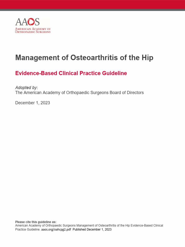 Oah CPG | PDF | Osteoarthritis | Evidence Based Medicine