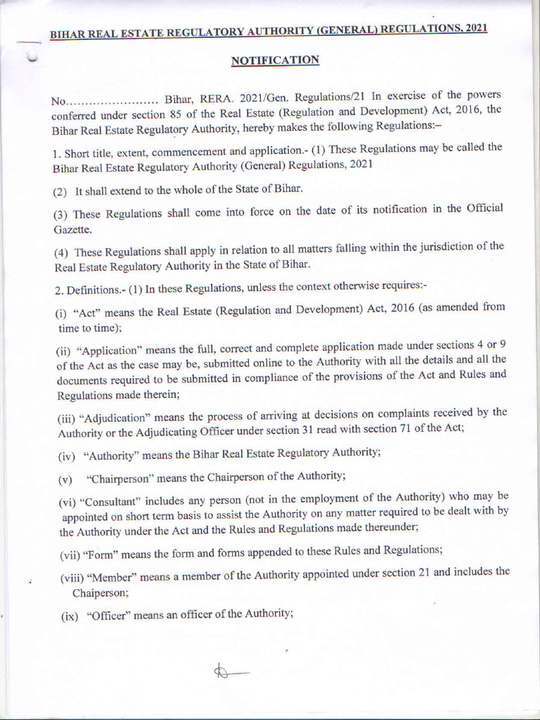 RERA Bihar Gajat - English | PDF