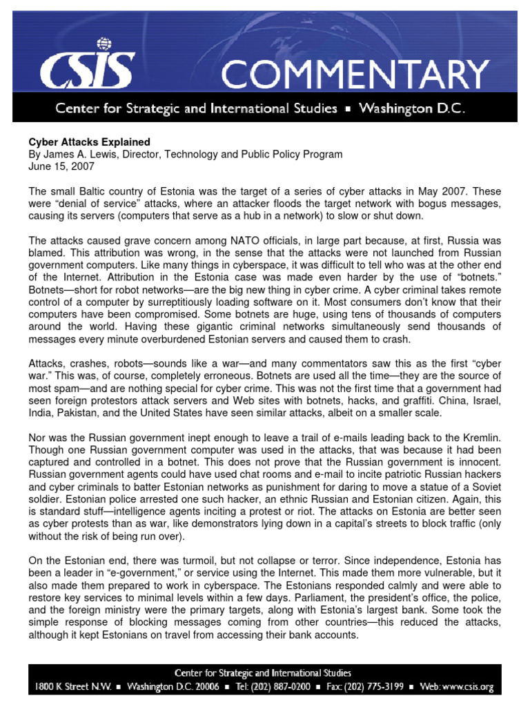 Cyber Attacks Explained | PDF | Security | Cyberwarfare