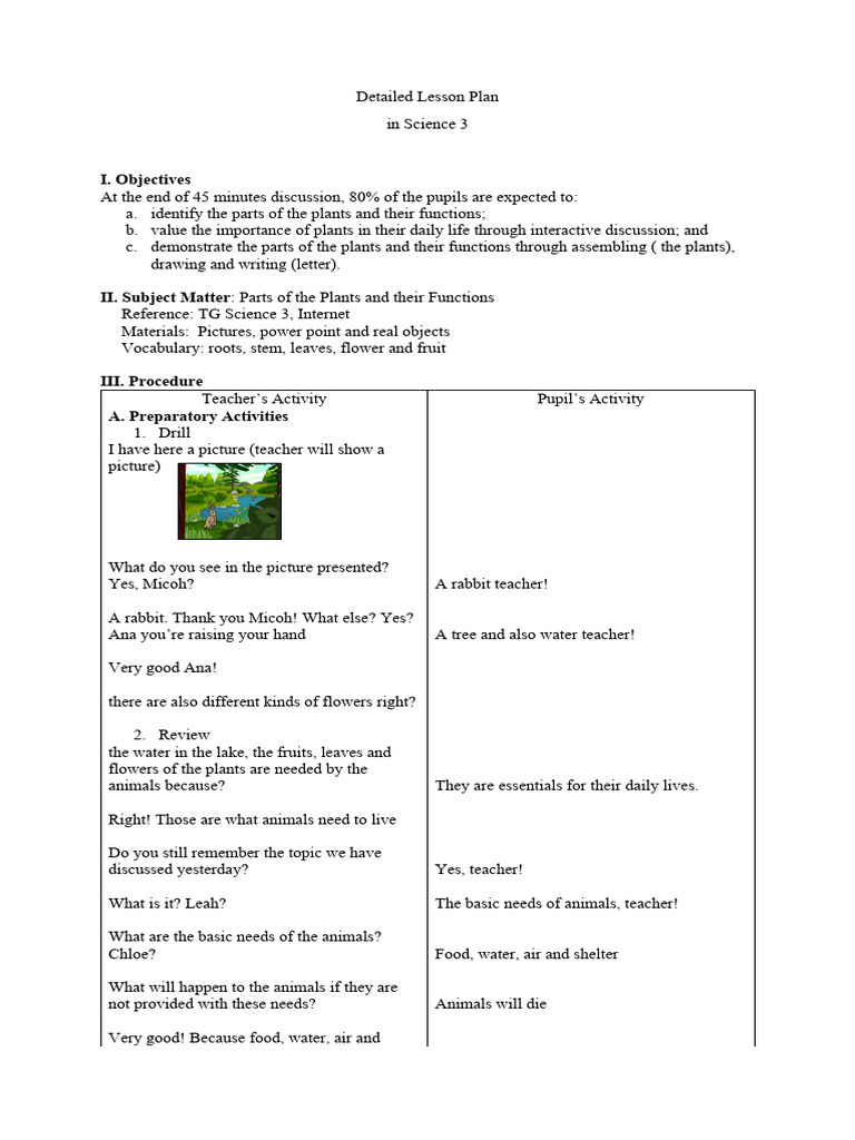 Detailed Lesson Plan | PDF