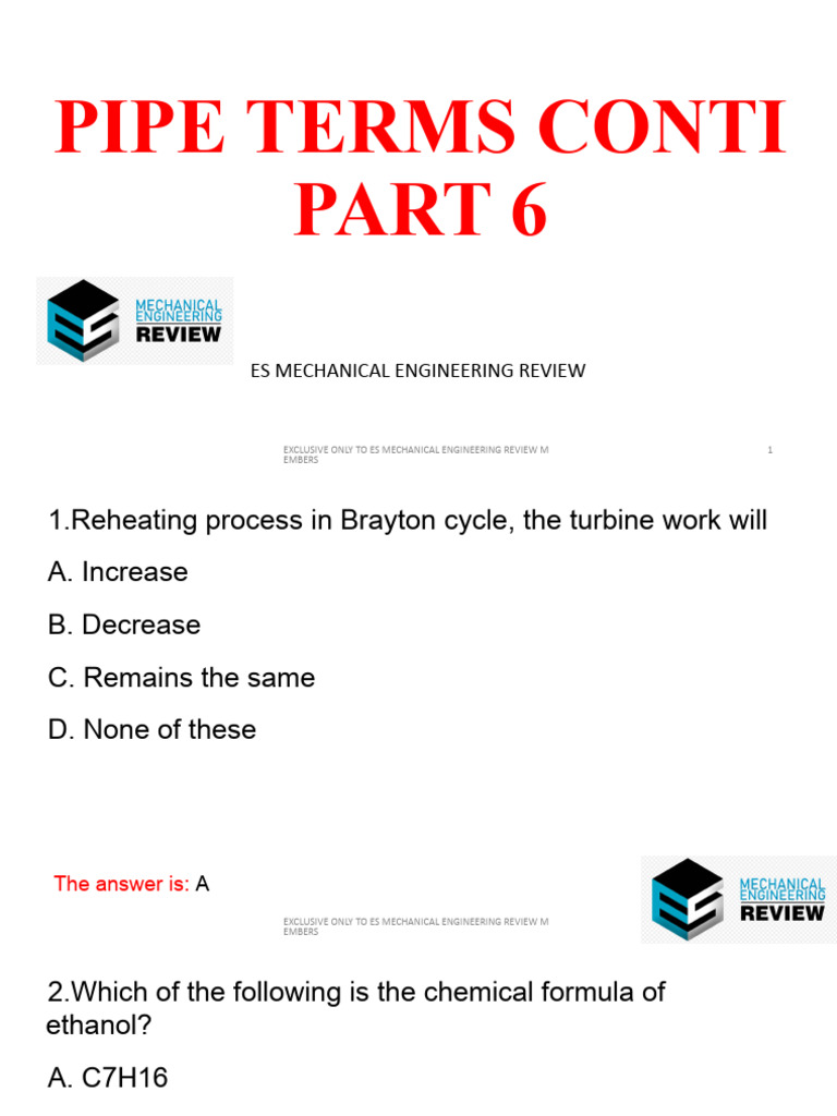Part 6 - Pipe Terms Conti | PDF | Humidity | Internal Combustion Engine