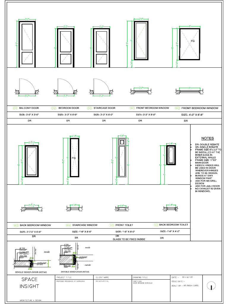 First Floor Door Window Schedule | PDF
