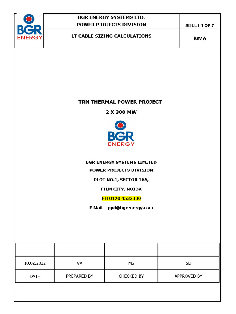 LT Cable Sizing-Formulaes | Download Free PDF | Physical Sciences ...